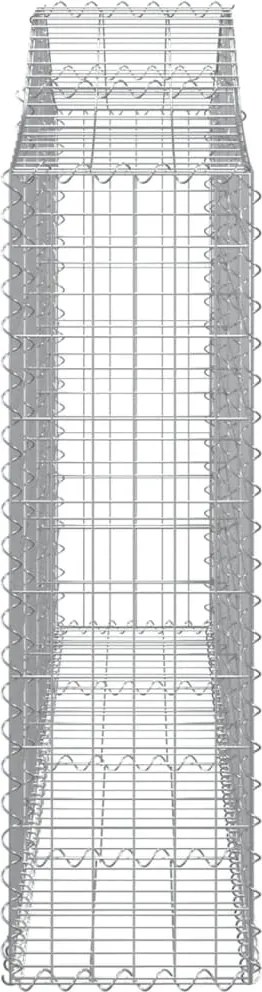 Klenuté gabionové koše 7 ks 200x30x100/120cm pozinkované železo 3145435