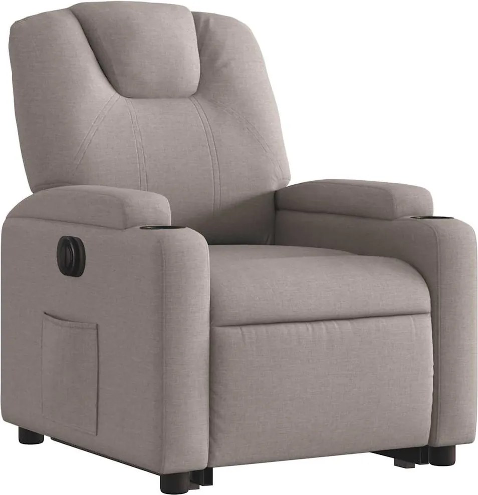 Elektrické zvedací polohovací křeslo taupe textil 3204400