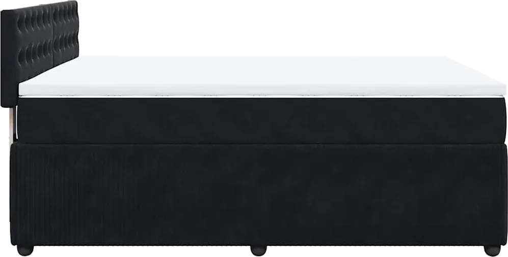 Box spring postel s matrací černá 140x200 cm samet 3290072