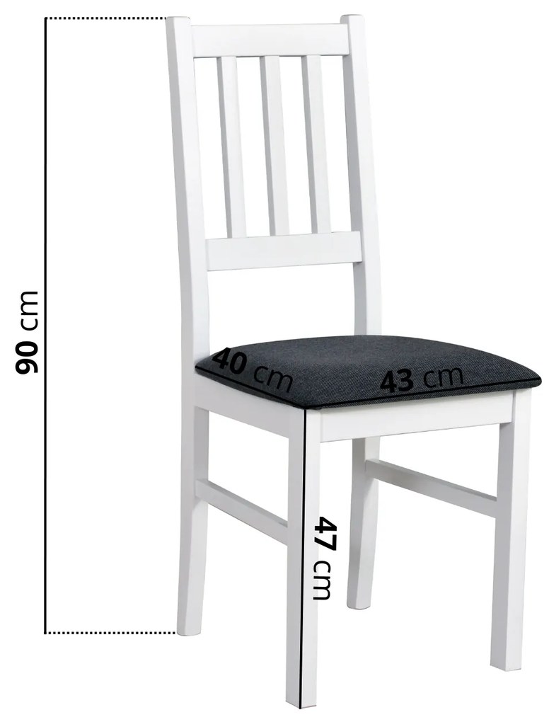 Jídelní židle Boro 4 Zvolte dřevo: Bílá, Zvolte látku: látka 19b