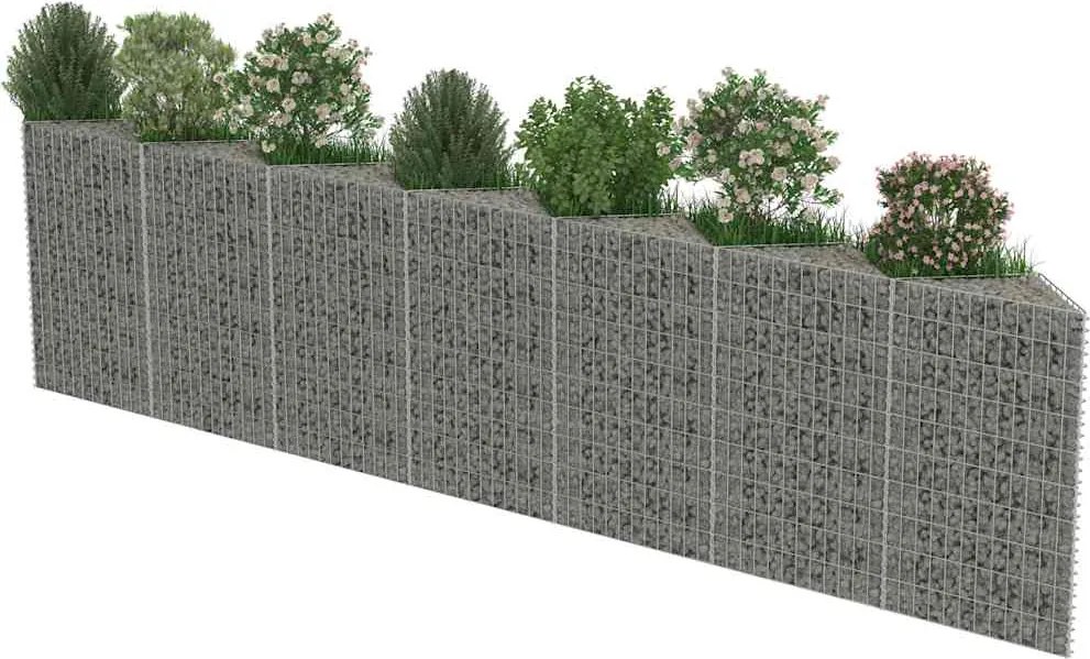 Gabionová zeď z pozinkované oceli 450 x 30 x 100 cm 143571