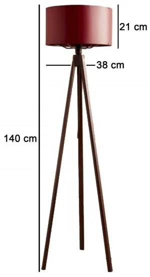 Stojací lampa AYD 1xE27/40W/230V hnědá/červená