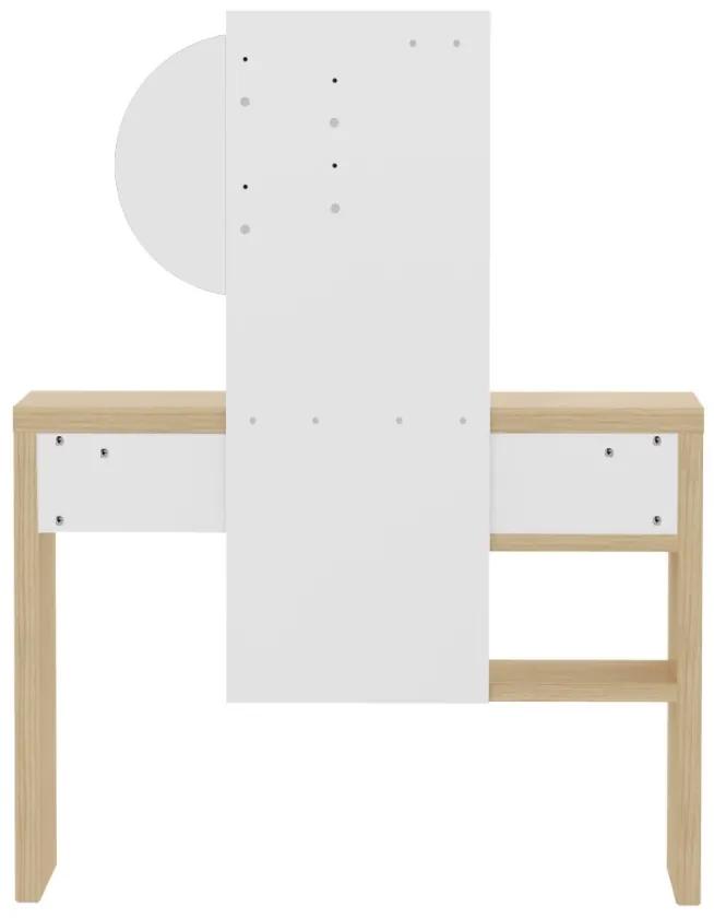 Bílý dubový toaletní stolek TEMAHOME Hugo 105 x 42 cm