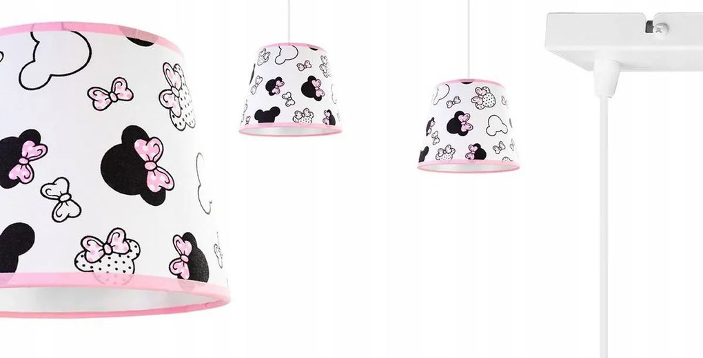 Light Home Dětské závěsné svítidlo MINNIE, 2x textilní stínítko se vzorem, S