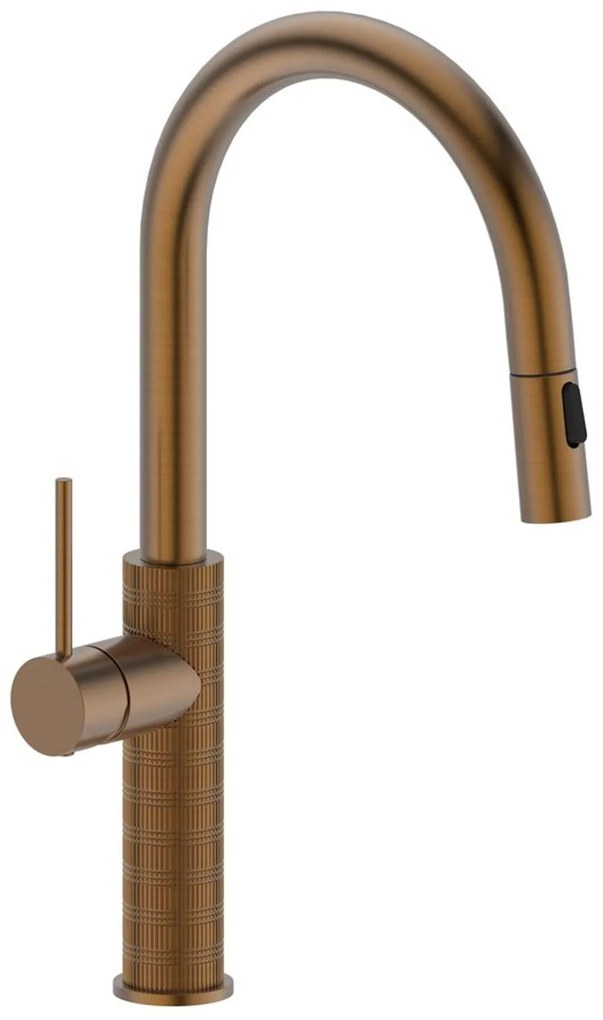 Sapho - Dřezová baterie, s výsuvnou sprškou, matná měď FR576PG