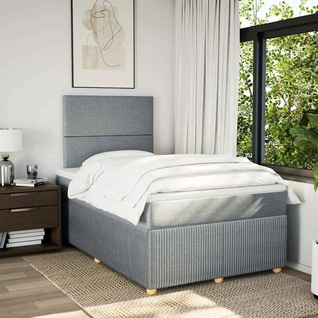 Box spring postel s matrací světle šedá 120 x 200 cm textil 3294316