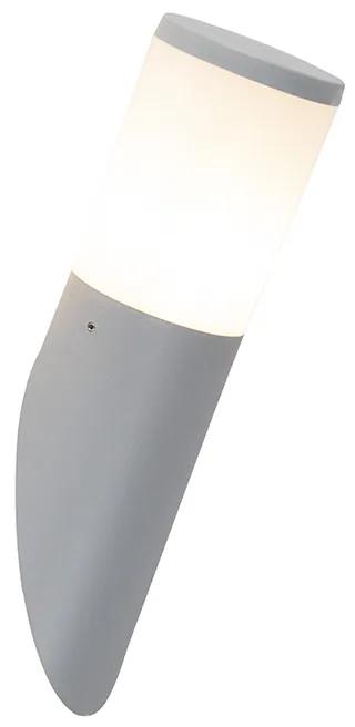 Moderní šikmé venkovní nástěnné svítidlo šedé IP55 vč. LED - Amelia