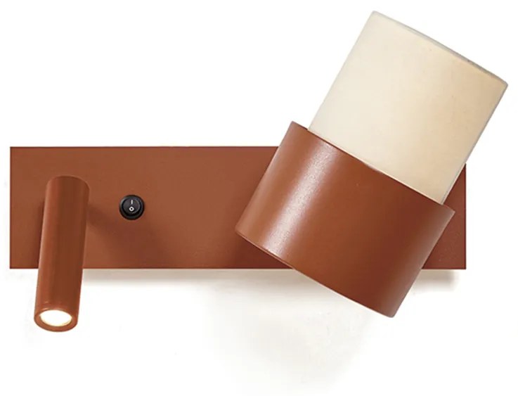 Moderní nástěnná lampička ke čtení Kan Wall Reader Horizontal Barva svítidla: Terracotta, Dekor: Cotonet písčitý