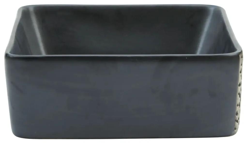Umyvadlo na desku černé obdélník 46 x 35,5 x 13 cm keramika,  155073