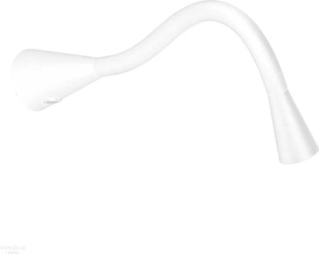Linealight 7232 Snake_W1, bílá flexibilní LEDka k posteli s vypínačem, 2W LED 3000K, délka 47cm