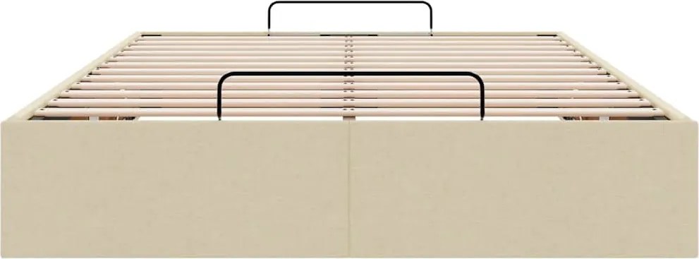 Osmanský rám postele bez matrací krémově 120x190 cm textil 3310866