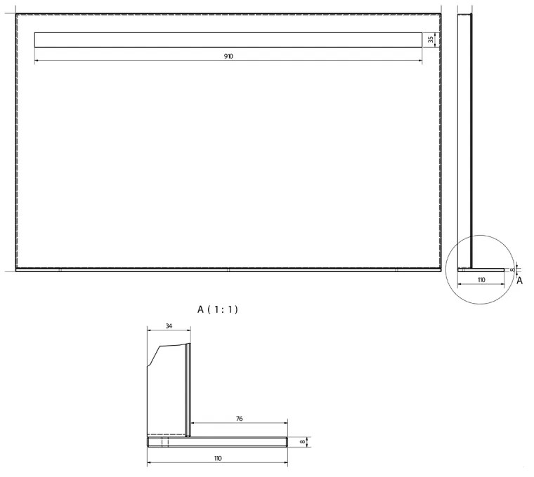 Sapho BRETO zrcadlo s LED osvětlením a policí 1000x608mm BT100