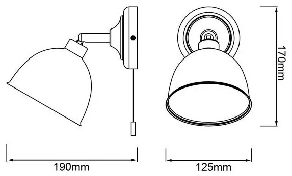Brilliant 97002/40  Nástěnná lampa s vypínačem TELIO modrá