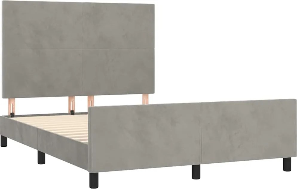 Rám postele bez matrace světle šedý 140 x 190 cm samet 3125629