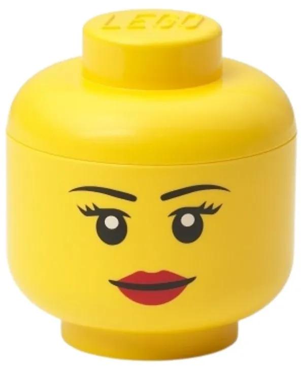 Lego® Žlutý úložný box ve tvaru hlavy LEGO® Girl 19 cm