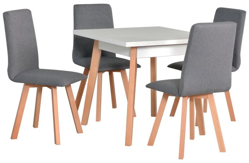 Jídelní stůl OSLO 1 deska stolu bílá, podstava stolu ořech, nohy stolu sonoma
