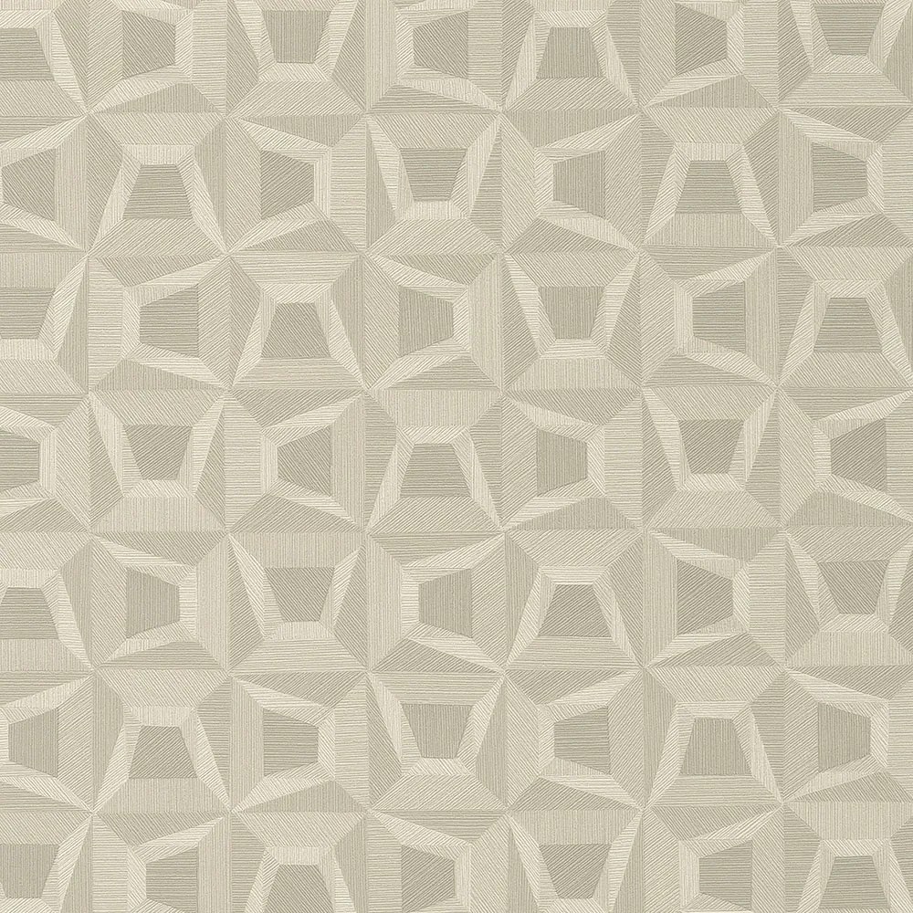 Béžová vliesová geometrická tapeta na zeď s vinylovým povrchem 31904, Textilia, Limonta
