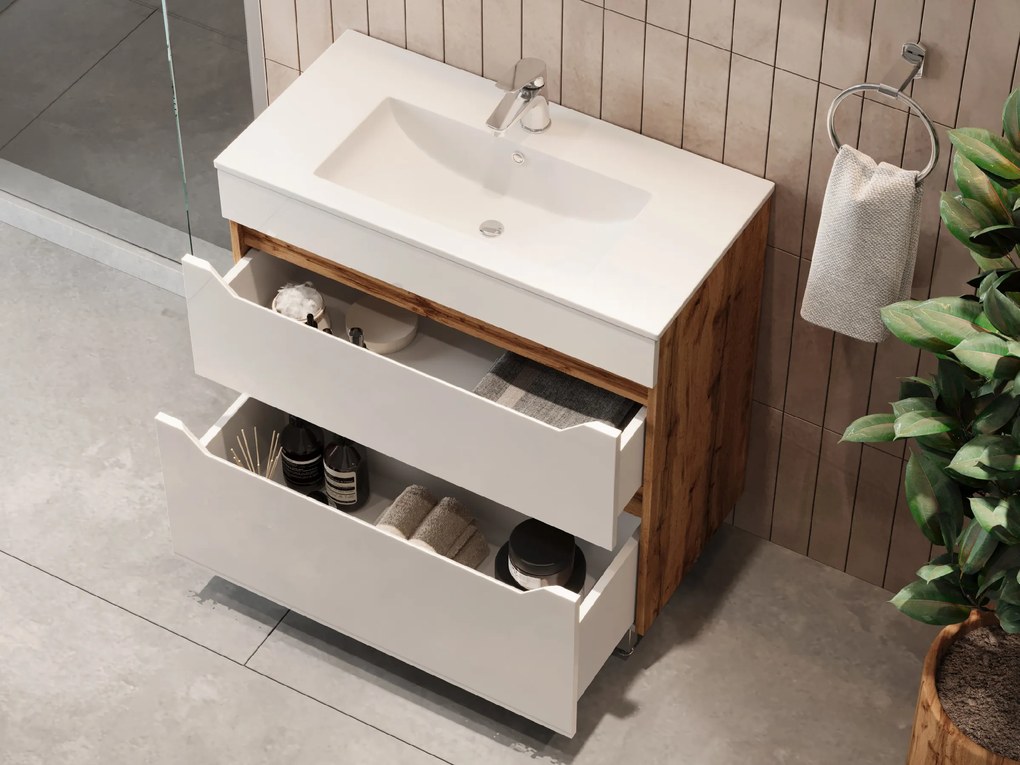 Lavedo Neo Wotan Oak 80 koupelnová skříňka s umyvadlem