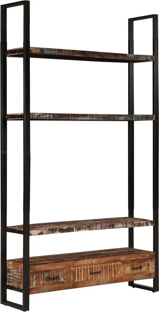 Regál na knihy 118 x 30 x 200 cm masivní recyklované dřevo 321054