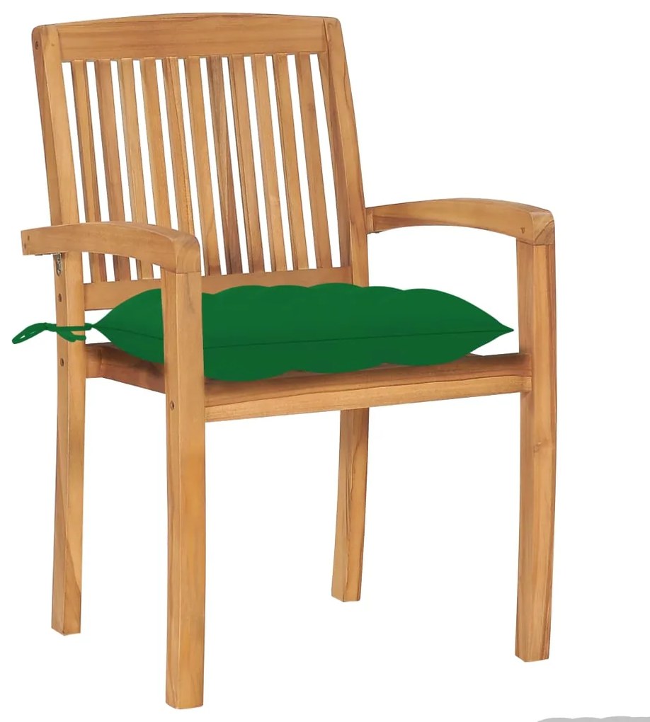 Stohovatelné zahradní židle s poduškami 4 ks masivní teak,  3073260