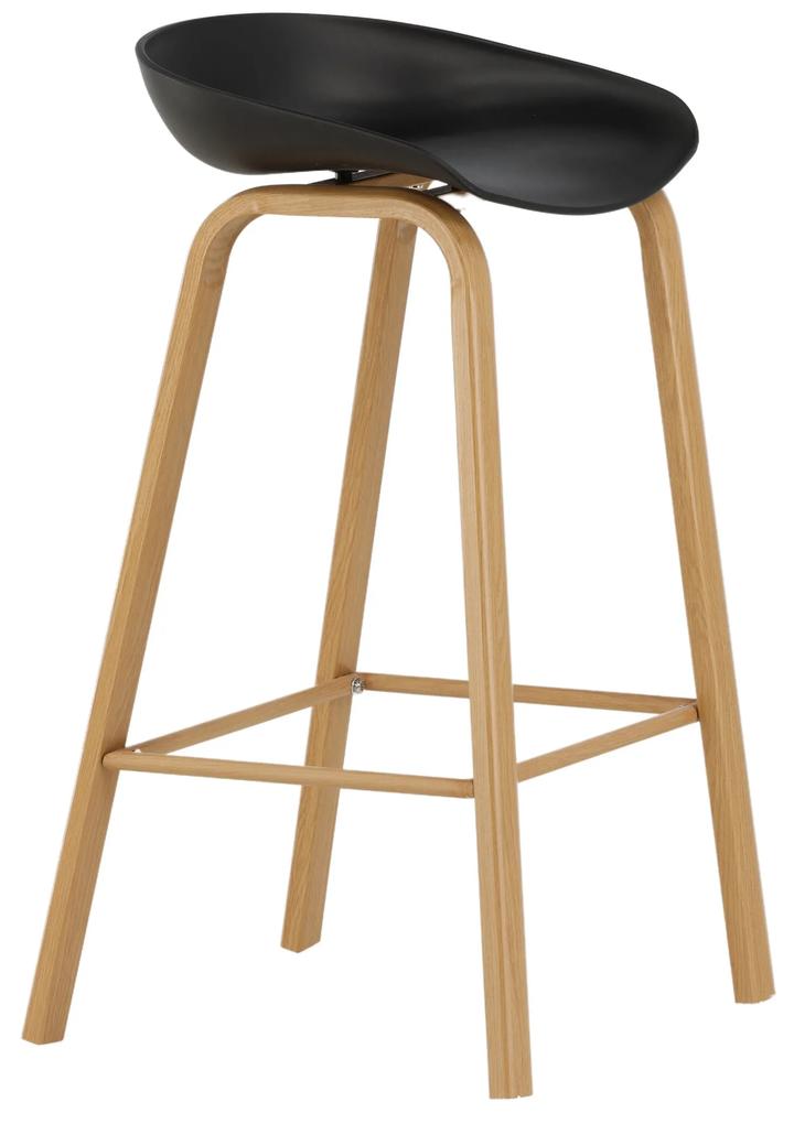 Barová židle Decatur, 2ks, černá, 53x43,5x83,5