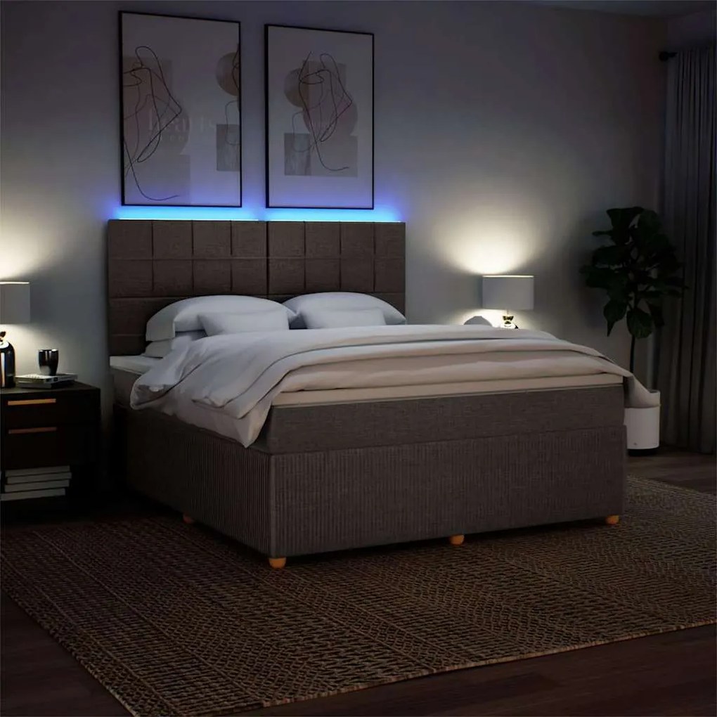 Box spring postel s matrací taupe 180x200 cm textil 3294439