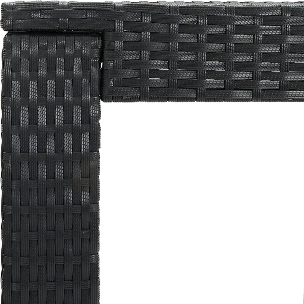 5dílný zahradní barový set s poduškami černý polyratan 3261449