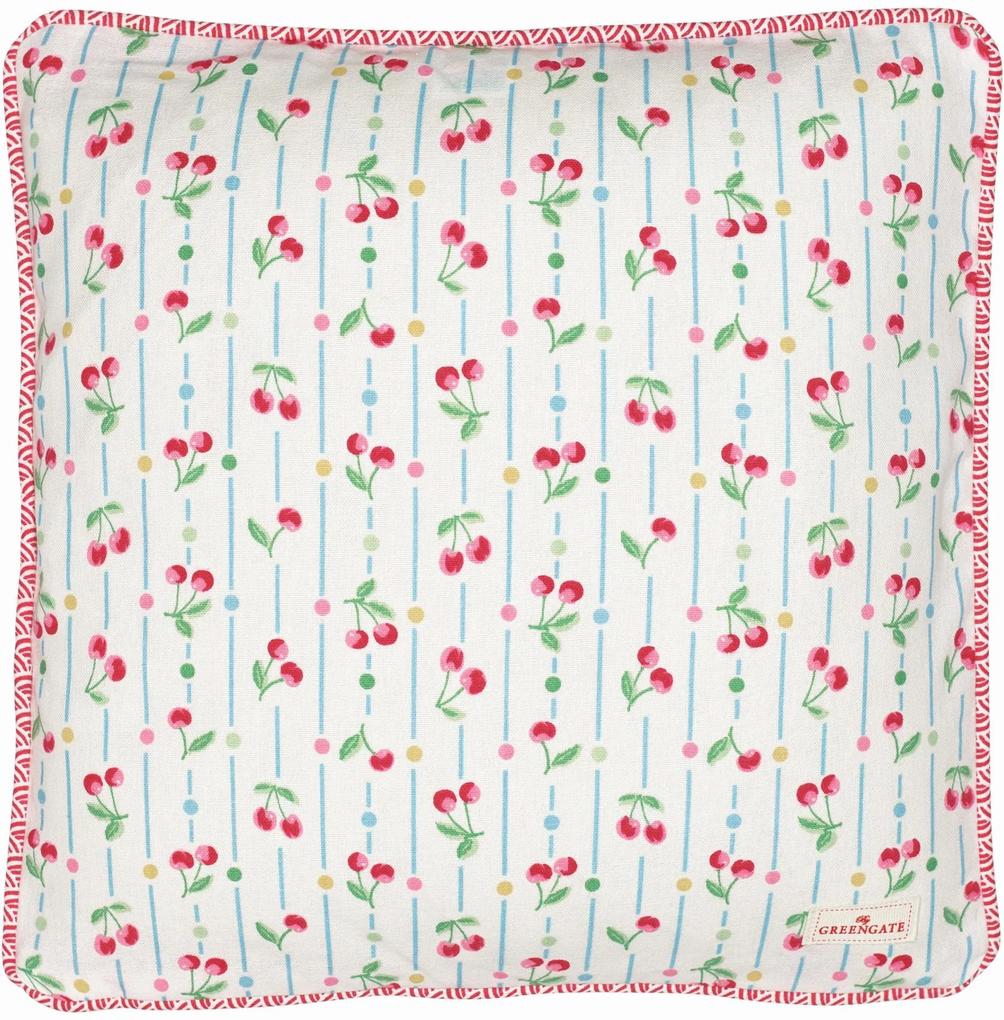 GREEN GATE Povlak na polštář Cherry white 40x40, růžová barva, textil