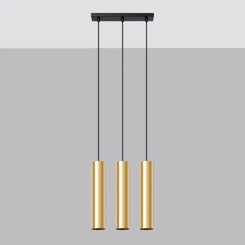 Závěsná lampa SOLLUX LAGOS 3 leštěné zlato GU10 3x10W bez žárovky SL.1201