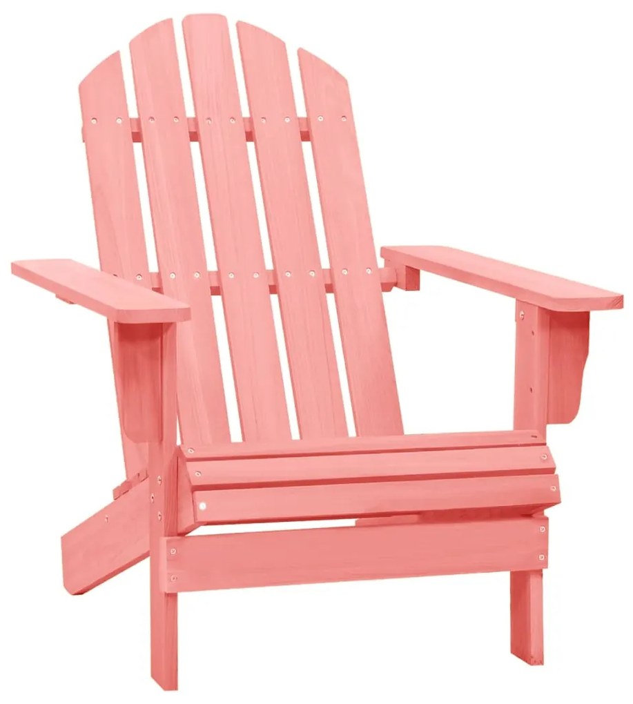 Zahradní židle Adirondack masivní jedlové dřevo růžová 315877