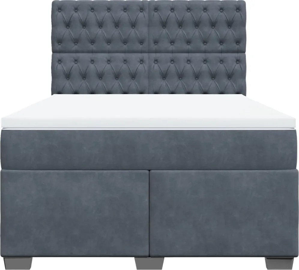 Box spring postel s matrací tmavě šedá 140x200 cm samet 3290937