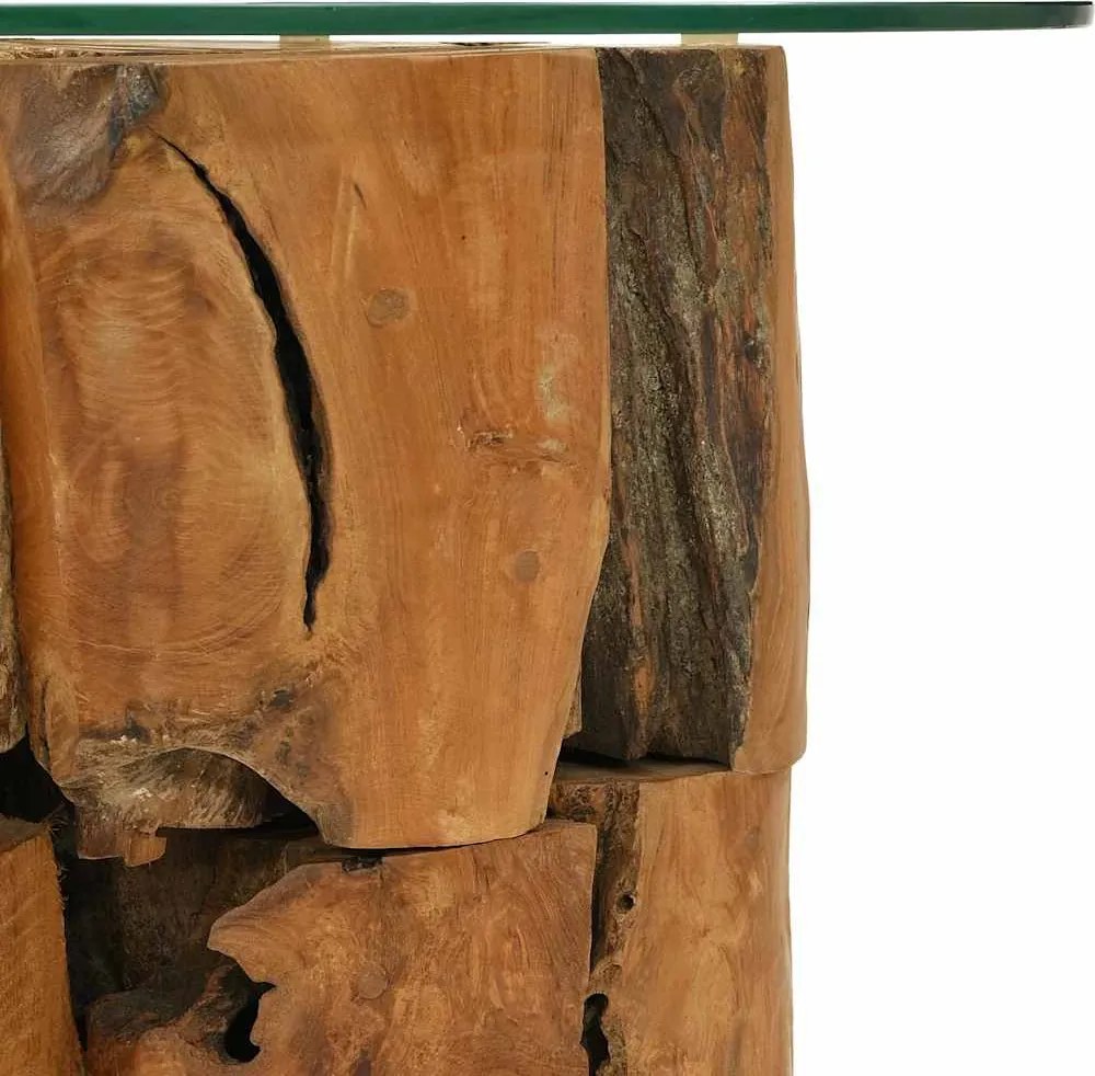 Konferenční stolek masivního teak naplavené dřevo 60 cm 243474