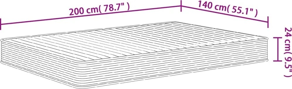 vidaXL Pěnová matrace středně měkká 140 x 200 cm [373011]