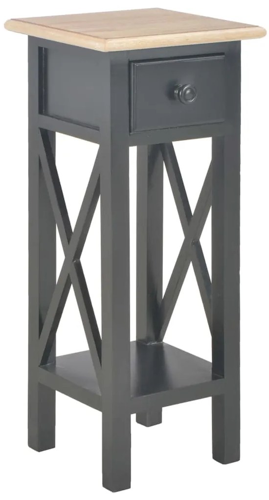 Odkládací stolek černý 27 x 27 x 65,5 cm dřevo 280059
