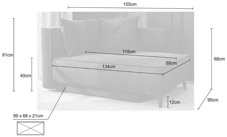 Rozkládací pohovka Rex, šedo-béžová strukturovaná látka