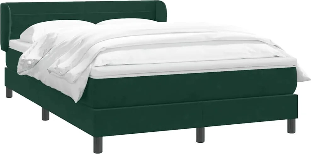 Box spring postel s matrací tmavě zelená 160x220 cm samet 3317658