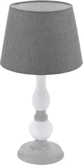 Eglo Vintage 43248 Larache 1 Stolní lampa E14 1x40W šedá, bílá / šedá Lampy a lampičky na noční stolek