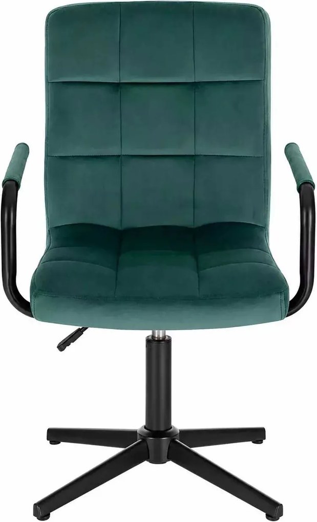 LuxuryForm DESIGN Otočná židle VERONA BLACK VELUR na černém kříži - zelená