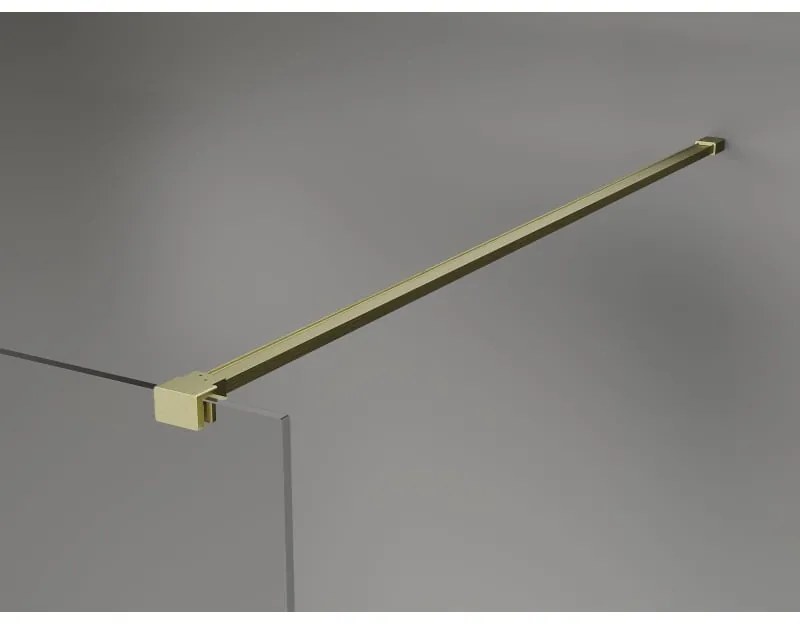 Mexen, Mexen Kioto-X sprchová stěna 100 x 200 cm, matná 10 mm, broušené zlato - 800-100-101-55-30-X