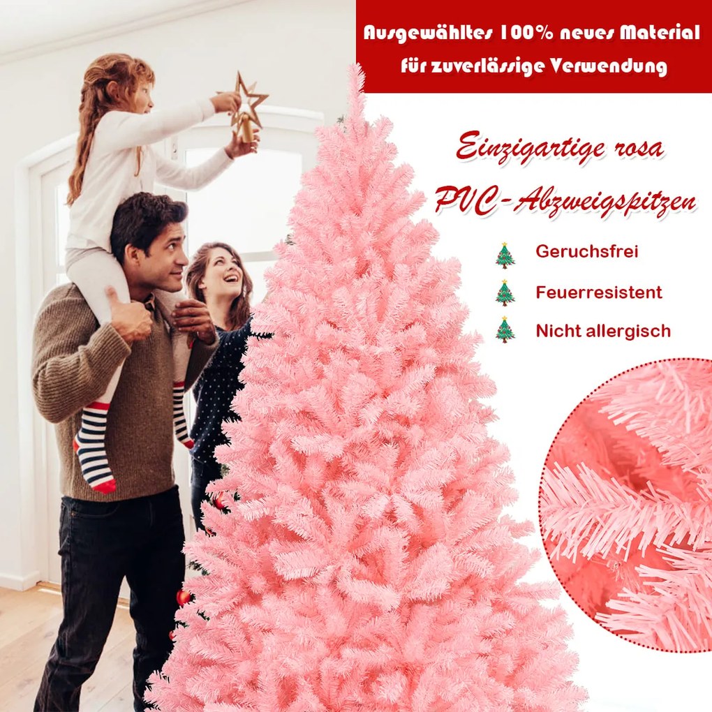 Costway 225 cm Umělý vánoční stromeček PVC Materiál Umělý