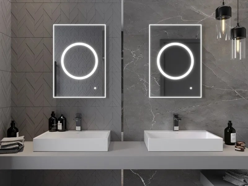 Mexen Koga osvětlené koupelnové zrcadlo 50 x 70 cm, LED 6000K, anti-pára - 9821-050-070-611-00