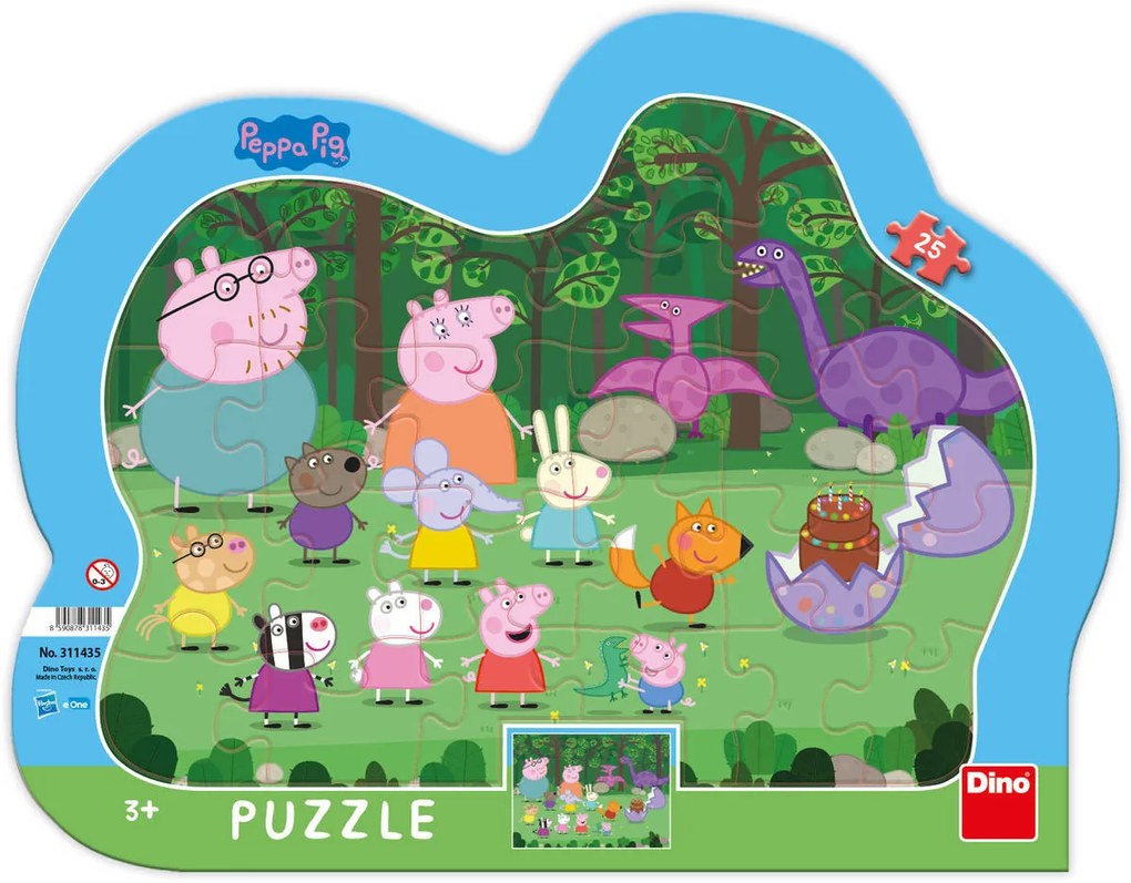 DINO Puzzle obrysové deskové 25 dílků Peppa Pig 31x23cm skládačka dn311435