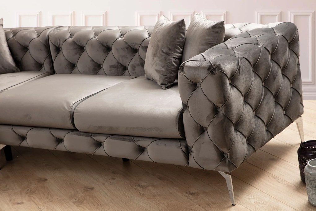 Atelier del Sofa Rohová sedací souprava Como Right - Anthracite, Antracitová