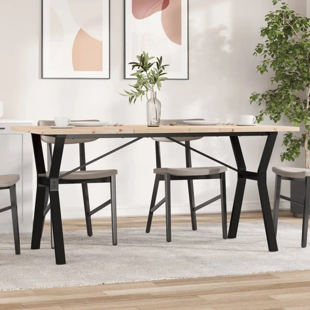 Jídelní stůl s Y rámem 160 x 80 x 75,5 cm borové dřevo a ocel 3282787