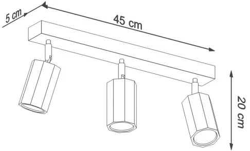 Sollux SL.1030 - Bodové svítidlo ZEKE 3xGU10/40W/230V dub