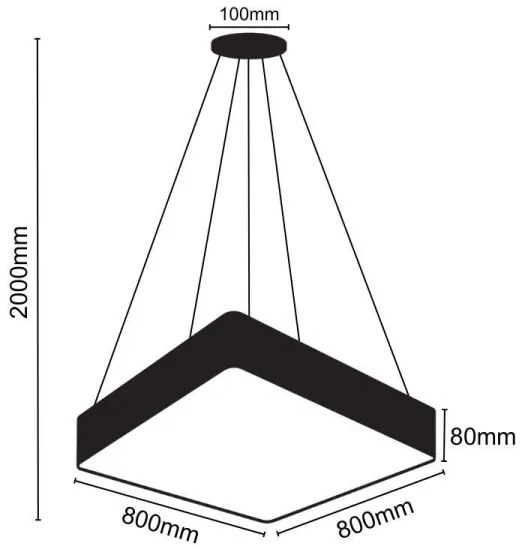 LED Lustr na lanku LED/110W/230V 4000K 80x80 cm