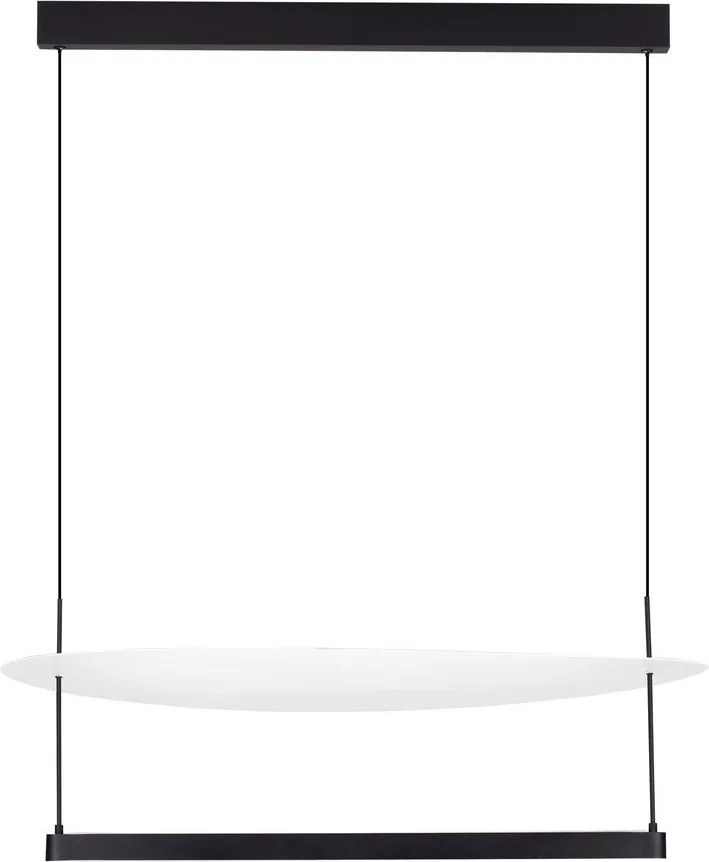 Bílé/matně černé hliníkové LED stmívatelné závěsné svítidlo ø 80 cm Diona – Nova Luce