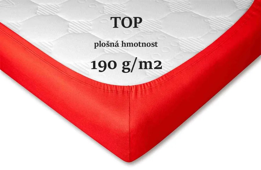 DADKA Jersey prostěradlo červené Rozměr 200x200x20