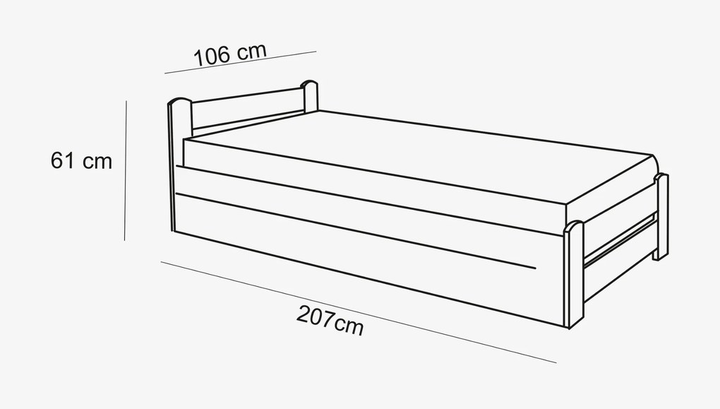 Dřevěná postel Renata 100x200