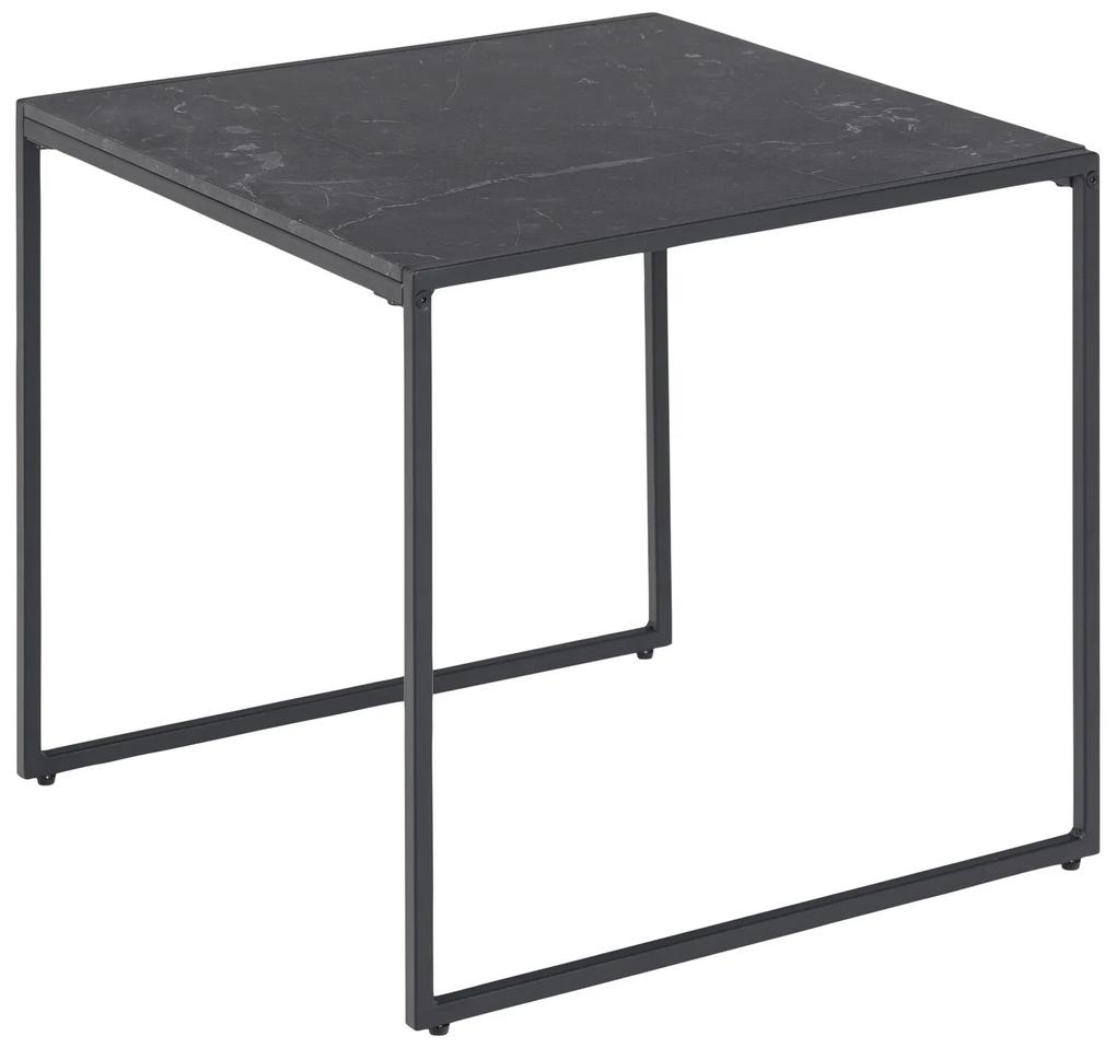 Konferenční stolek mramorový vzor Černý BONEY 50cm
